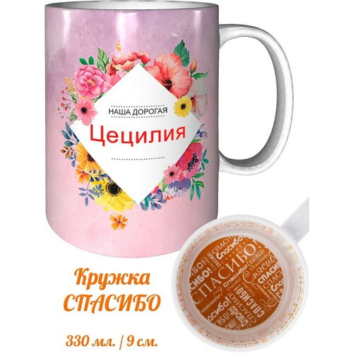 Кружка Цецилия самая лучшая - внутри спасибо