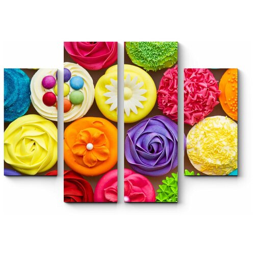 Модульная картина Разноцветные капкейки 150x113