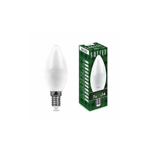 Светодиодная LED лампа Saffit свеча C37 E14 7W(560Lm) 4000K 4K матовая 100x37 SBC3707 55031 (упаковка 16 штук)