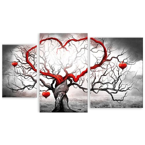 Модульная картина на холсте "Дерево любви" 120x74 см