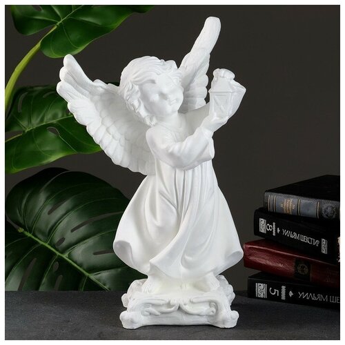 Светящаяся фигура Ангел с фонарем 23х14х38см
