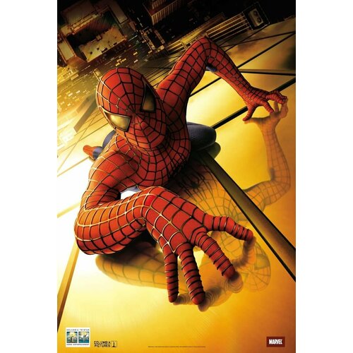 Плакат, постер на холсте Человек-паук (Spider-Man, 2002г). Размер 42 х 60 см