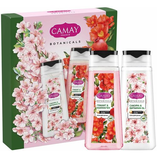 Подарочный набор Camay Botanicals Гели для душа Цветущая сакура 250мл + Цветы граната 250мл х2шт