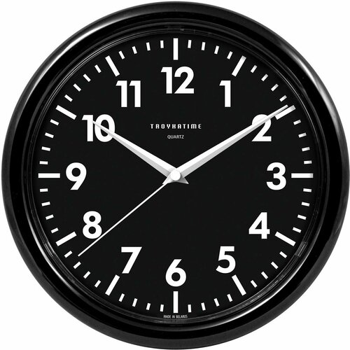 Часы настенные Черные малые, 24.5 см, размер: D24,5см, круглые
