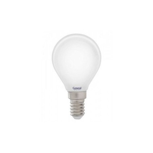 Светодиодная LED лампа General филамент шар E14 8W 4500K 4K 45x78 (нитевидная), матовая 649999 (упаковка 16 штук)