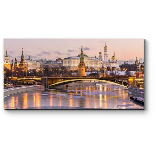 Модульная картина Зимнее утро в Москве80x40