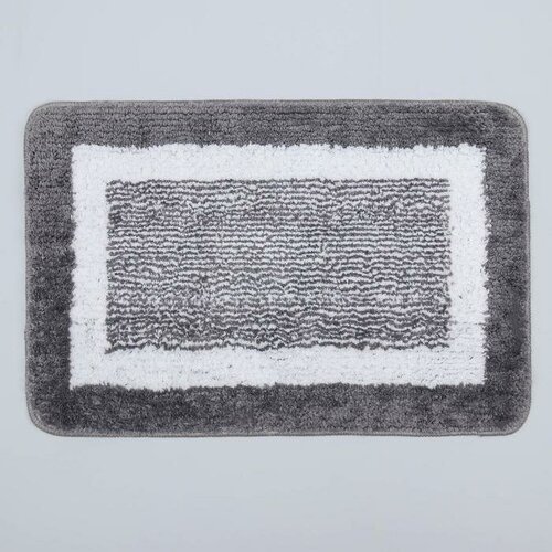 Коврик для ванной Доляна «Тэри», 58×38 см, микрофибра, цвет серый микс