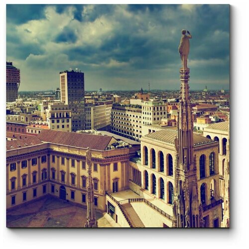 Модульная картина Захватывающая панорама с крыши Миланского Собора 40x40