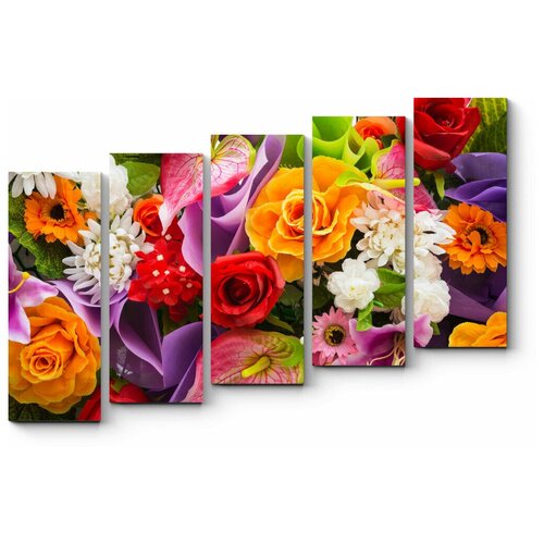 Модульная картина Буйство цветочных красок 100x70