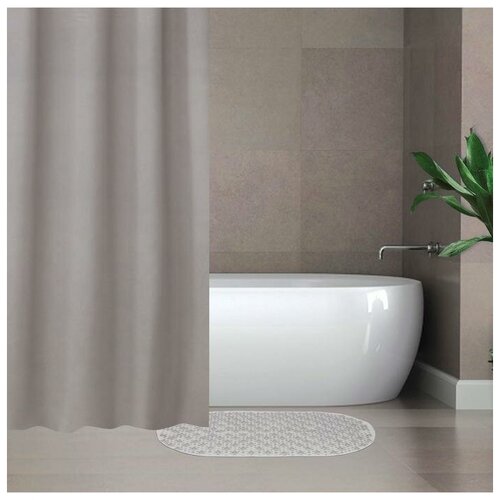 SAVANNA Набор для ванной SAVANNA «Селест»: штора 180×180 см, ковёр 38×69 см, цвет серый