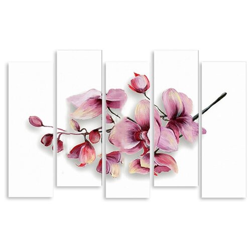 Модульная картина на холсте "Нежность орхидей" 90x59 см