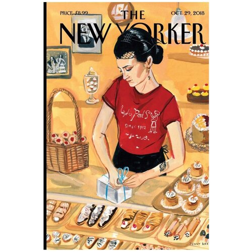 Постер / Плакат / Картина Обложки New Yorker - Кондитерская 60х90 см в раме