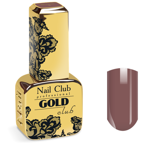 Nail Club professional Эмалевый гель-лак для ногтей с липким слоем GOLD CLUB 19 Milk Chocolate, 13 мл.