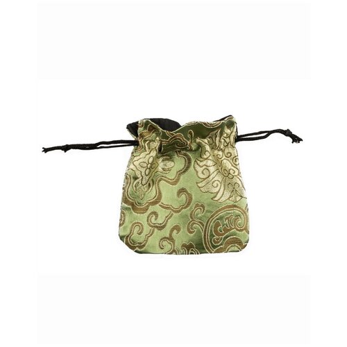 Подарочная сумочка-мешочек из сатина, размер 13х13 см, цвет оливковый