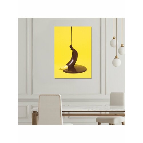 Картина на холсте с подрамником Банан в шоколаде 60х80