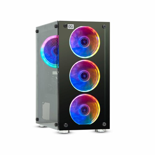 Корпус Minitower ExeGate Mistery X2-NPX450 (mATX, 2*USB+1*USB3.0, аудио, черный, 4 вент. 12см RGB) EX294481RUS