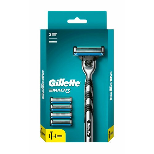 Бритва Gillette Mach3 с 5 сменными кассетами