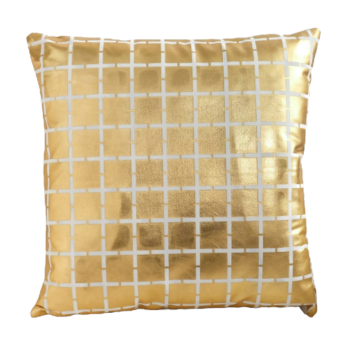 Чехол для подушки Этель Клетка (3953821), 43x43 см, золотистый