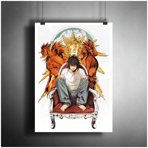 Постер плакат для интерьера "Аниме. Манга. DEATH NOTE. Тетрадь смерти"/ Декор дома, офиса, бара. A3 (297 x 420 мм)