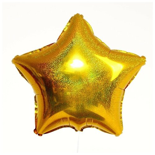 Шар фольгированный 18" «Звезда», голография, цвет золотой