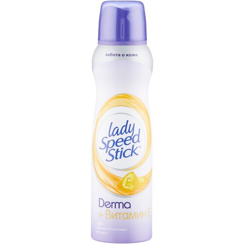 Lady Speed Stick Дезодорант-антиперспирант Derma + Витамин Е, спрей, 150 мл, 135 г, 1 шт.