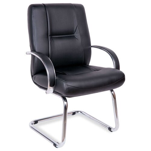 Конференц-кресло Мирэй Групп Бонн хром короткий плюс, обивка: искусственная кожа, цвет: экокожа черная
