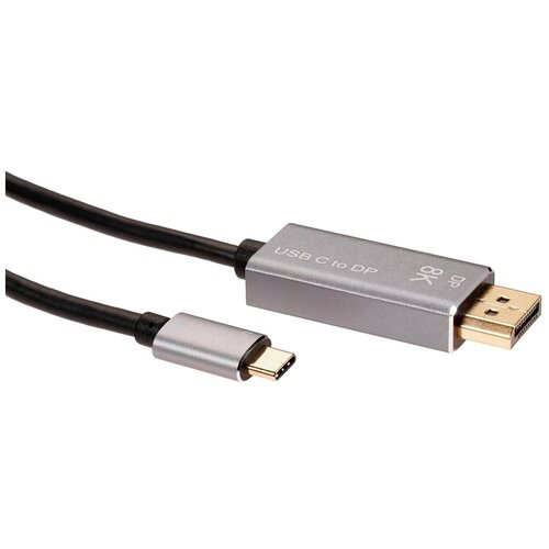Кабель-адаптер USB Type-Cm --> DP1.4v (m) 8K@60Hz, PD 100W,1.8m , Alum Shell, VCOM