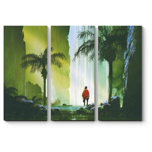 Модульная картина Тропический водопад120x86