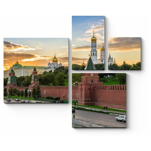 Модульная картина Закат в самом сердце Москвы 102x85
