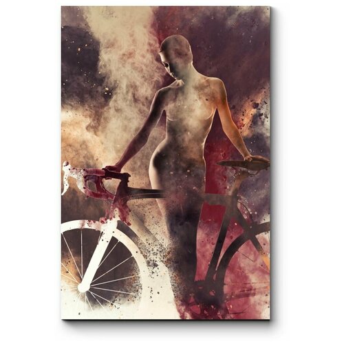 Модульная картина Девушка с велосипедом 100x150