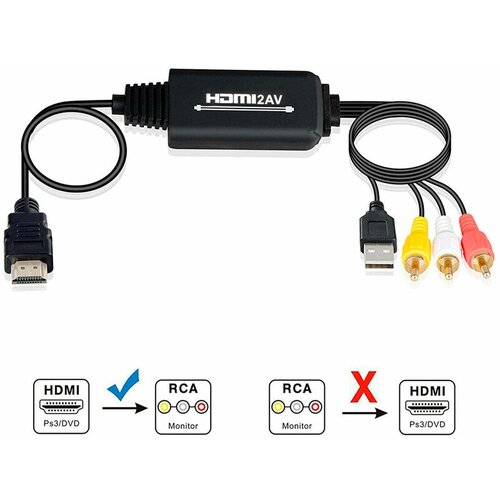 Кабель конвертер HW-77 с HDMI на AV 4K 1.8m