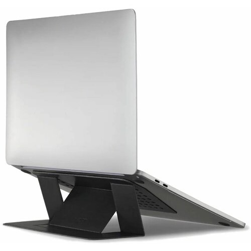 Подставка из веганской кожи на клейкой основе MOFT Adhesive Laptop Stand для MacBook (Чёрный янтарь | Jet Black)