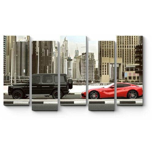 Модульная картина Роскошные автомобили в Дубае160x92