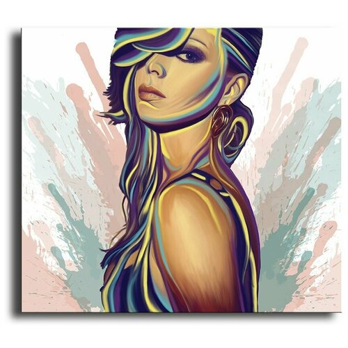 Картина на Стекле - "Поп-арт девушка", размер 70х70 см