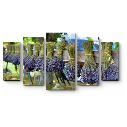 Модульная картина Букеты из лавандовых цветов, Прованс110x61