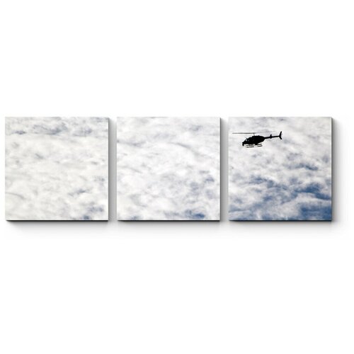 Модульная картина Летящий в облаках 160x53