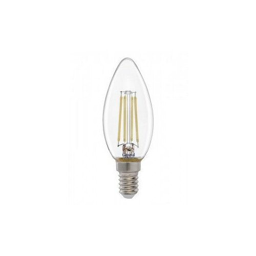 Светодиодная LED лампа General филамент Свеча E14 10W 2700K 2K 35x98 (нитевидная) празрачная GLDEN-CS-10-230-E14-2700 649906 (упаковка 18 штук)