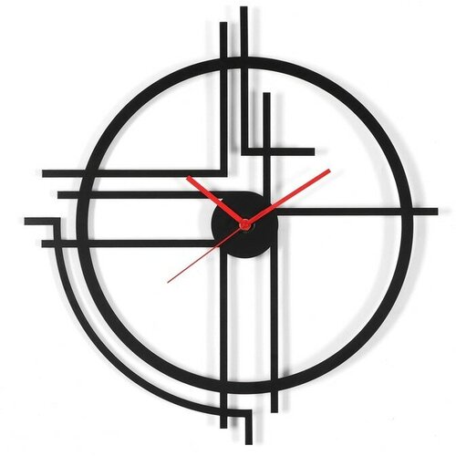 Часы настенные из металла "Прямые линии", плавный ход, 40 x 40 см