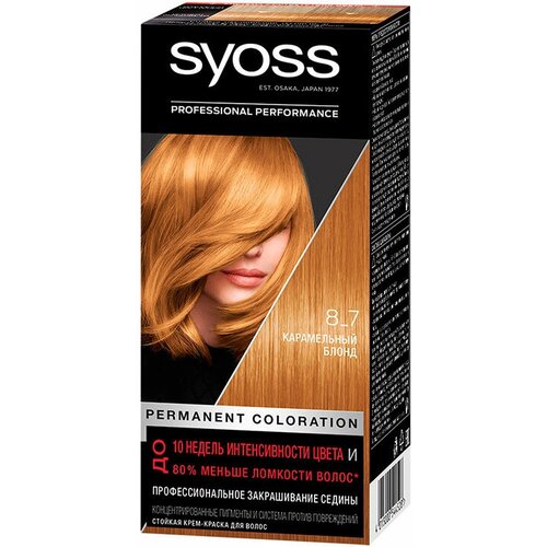 Краска для волос `SYOSS` Salonplex тон 8-7 (Карамельный блонд) 50 мл