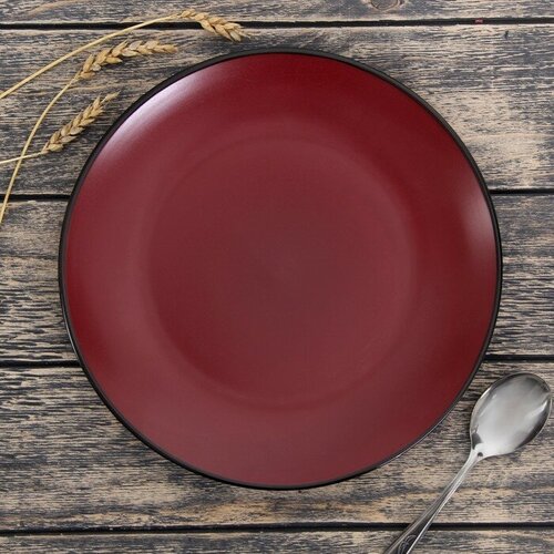 Доляна Тарелка керамическая обеденная Доляна «Ваниль», d=27 см, цвет бордовый