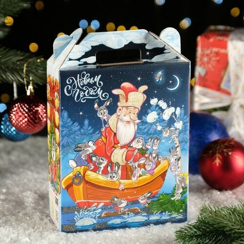 Подарочная коробка "Дед Мороз и Зайцы", 16,8 х 7 х 25 см (5шт.)
