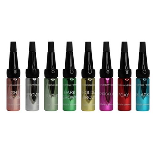EkkoBeauty Хна для бровей Набор из 8-ми оттенков, черный.., 56 мл, 7 г