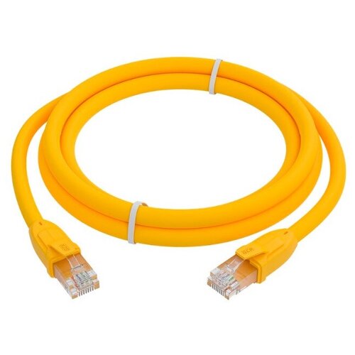 Патч-корд GCR прямой 0.5m UTP кат.6, желтый, 24 AWG, литой, ethernet high speed, RJ45, T568B, GCR-52367