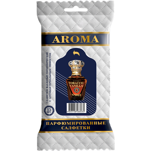 Влажные парфюмированные салфетки Aroma Top Line мини для рук Tabacco-Vanilla № s021