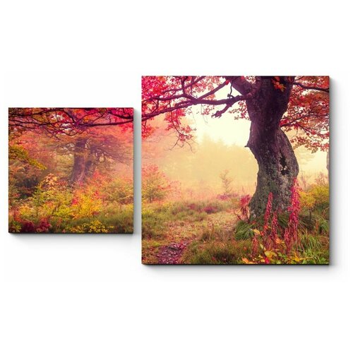 Модульная картина Магический розовый лес 90x54