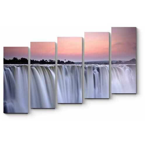 Модульная картина Водопад в утреннем свете 90x63