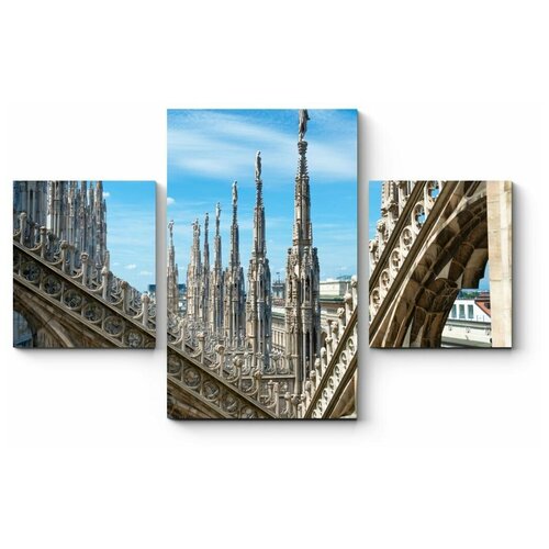Модульная картина Мраморные скульптуры Миланского собора150x98