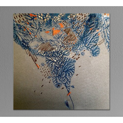 Картина для интерьера "Реки" Elfi Cella 60х60 см. натуральный холст. Коллекция - зарубежная живопись, абстракция и арт-композиция.