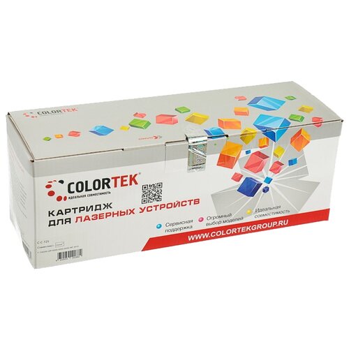 Комплект картриджей Colortek C-725, 1600 стр, черный