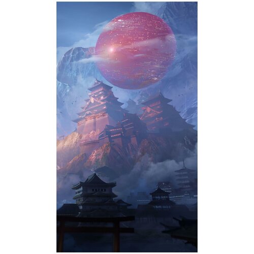 Постер / Плакат / Картина Японский замок 40х50 см в подарочном тубусе